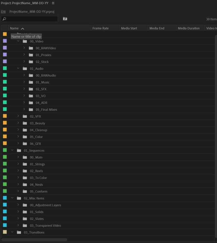 Professional Folder Structure for Premiere Pro and DaVinci Resolve Bundle - The Post Flow